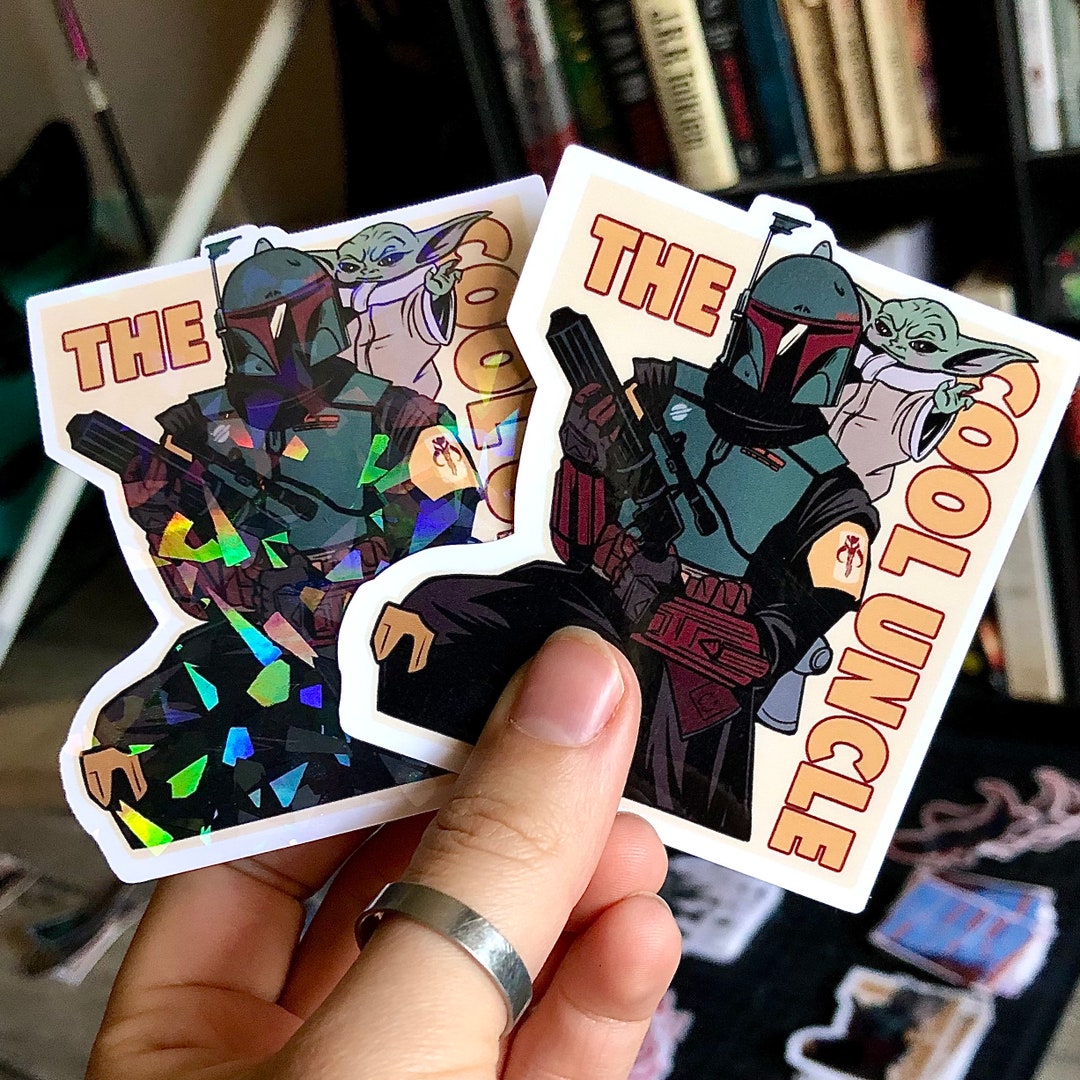 The Cool Uncle | Boba Fett | Grogu | Sticker | Star Wars | the Book of ...