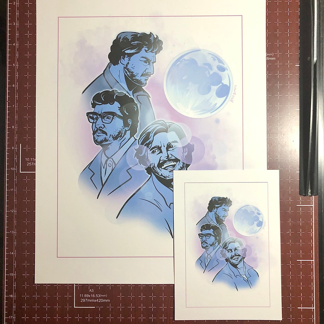 3 Pedro Moon | Print | Pedro Pascal | Fan Art - Etsy