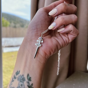 Moon Stone Dagger 925 Sterling Silver Necklace , Linerworks's Gemstone ...