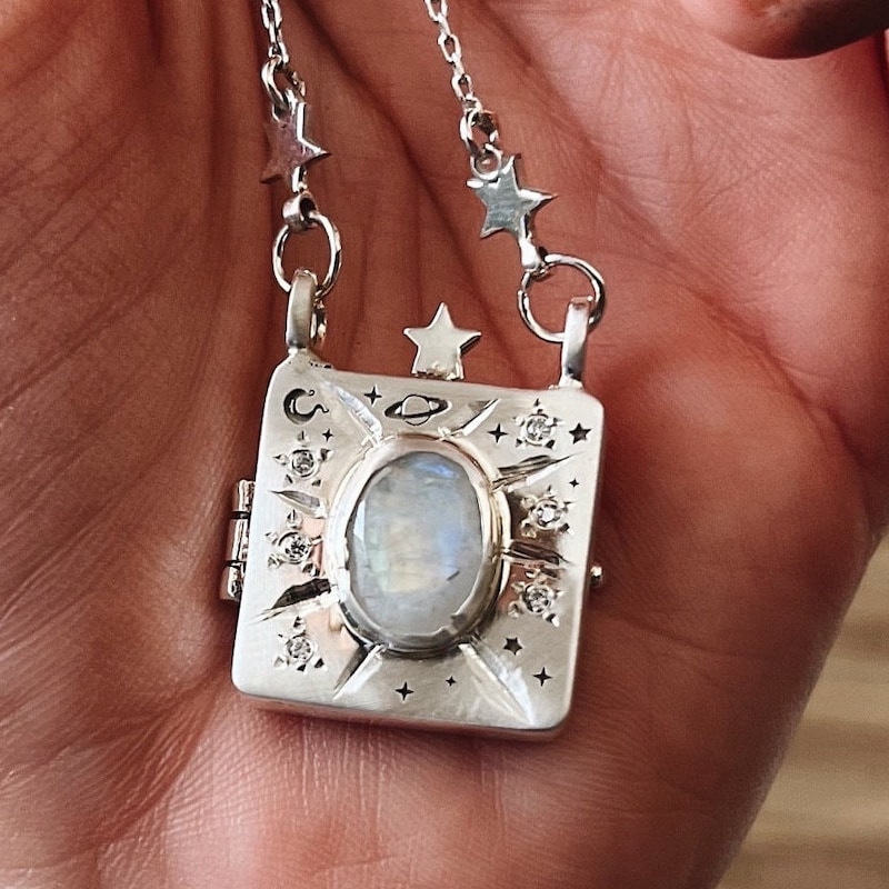 Moonstone Locket - Etsy