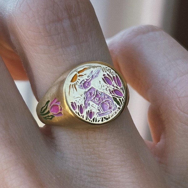 Rabbit Ring - Etsy