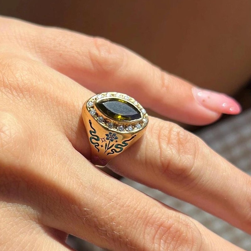 Enamel Snake Ring - Etsy