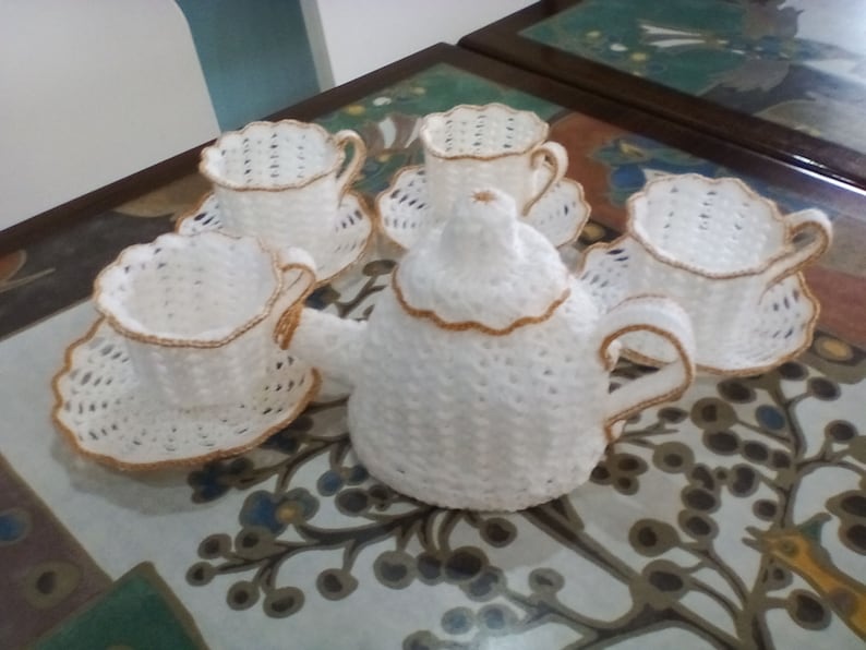Tea Set Crochet Pattern With Teapot - Etsy