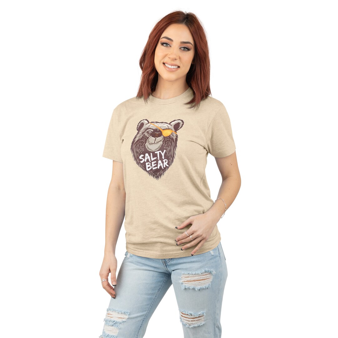 Aesthetic Salty Bear Logo Shirt, Coastal Style Bear Emblem T Shirt ...