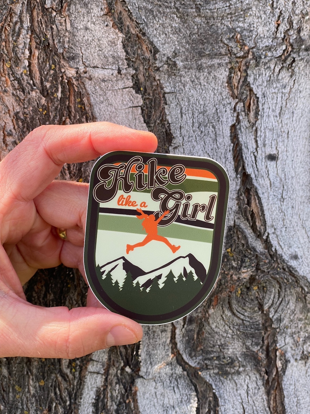 Pink Hike Like a Girl Sticker, Idaho Backpacking Decal, PNW Hiking ...