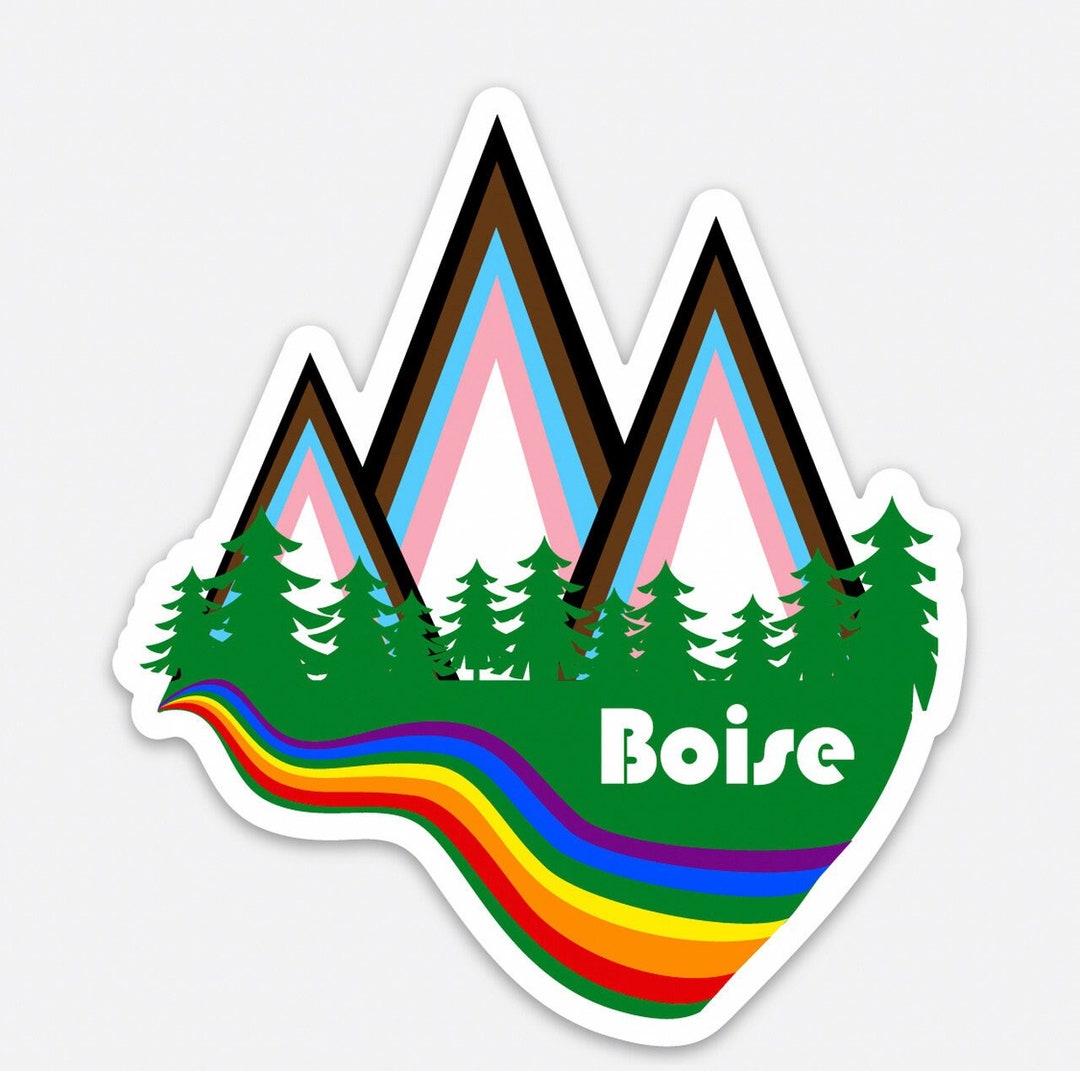 Boise Progressive Pride Mountains Sticker, Boise Sticker, Idaho Sticker ...