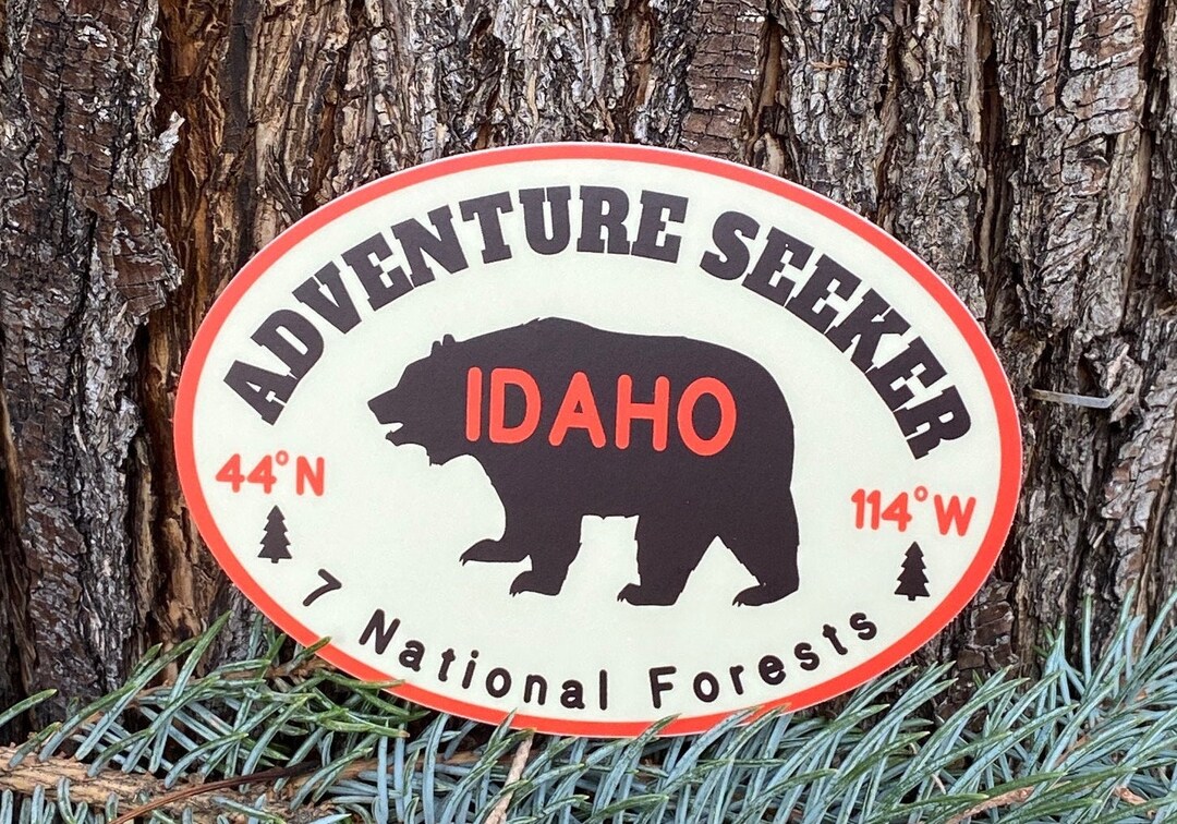 Adventure Seeker Idaho Sticker, Bear Sticker, Forest Sticker, Idaho ...