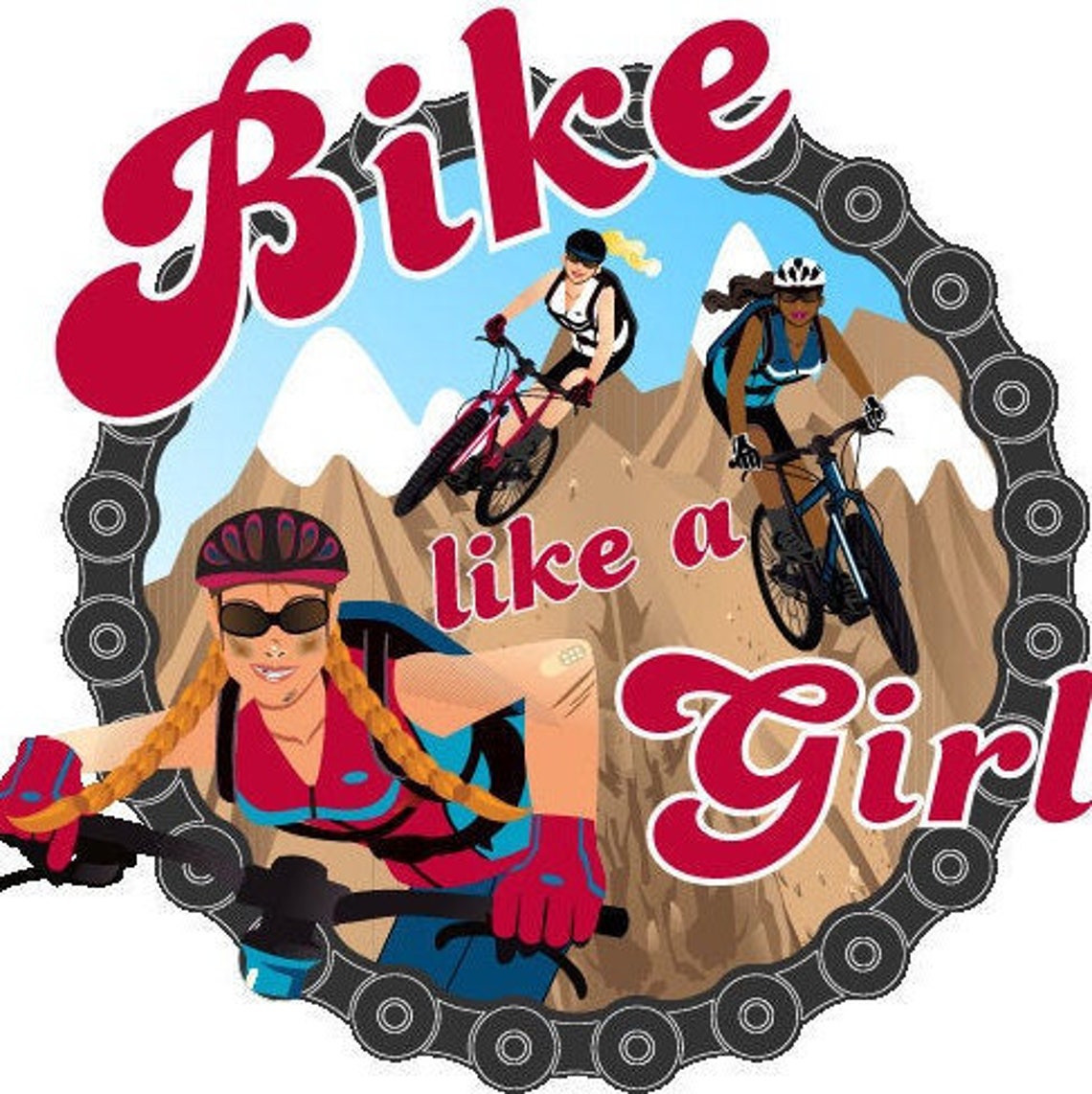 Bike Like A Girl Sticker Mountain Biker Girlfriends Biking | Etsy