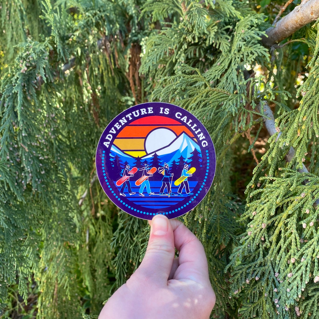 Adventure is Calling Sticker, Ski Sticker, Snowboard Sticker, Friend ...