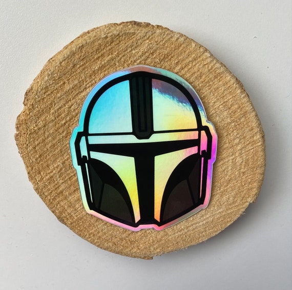 Mandalorian Inspired Holographic Helmet Sticker Mandalorian - Etsy