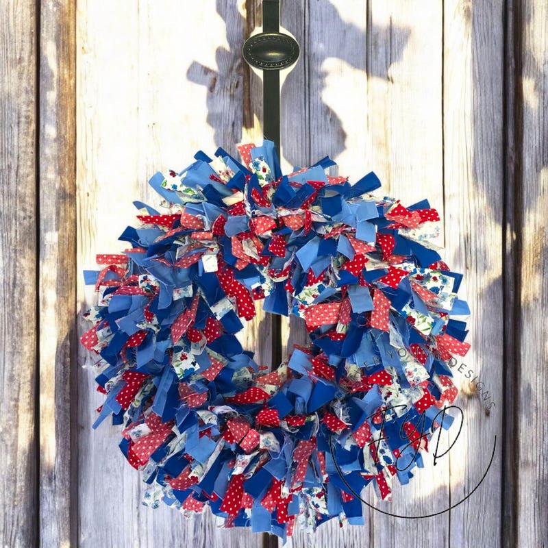 Patriotic Rag Wreath - Etsy