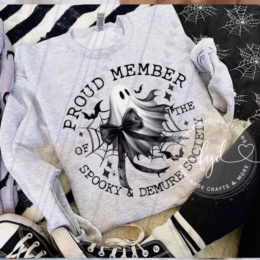 Spooky & Demure Ghost Crewneck | Halloween Ghost Sweatshirt | Cute ...