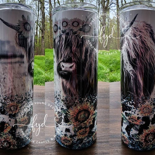Tumbler Metal Tumbler Highland Cow Tumbler Cow Tumblers - Etsy