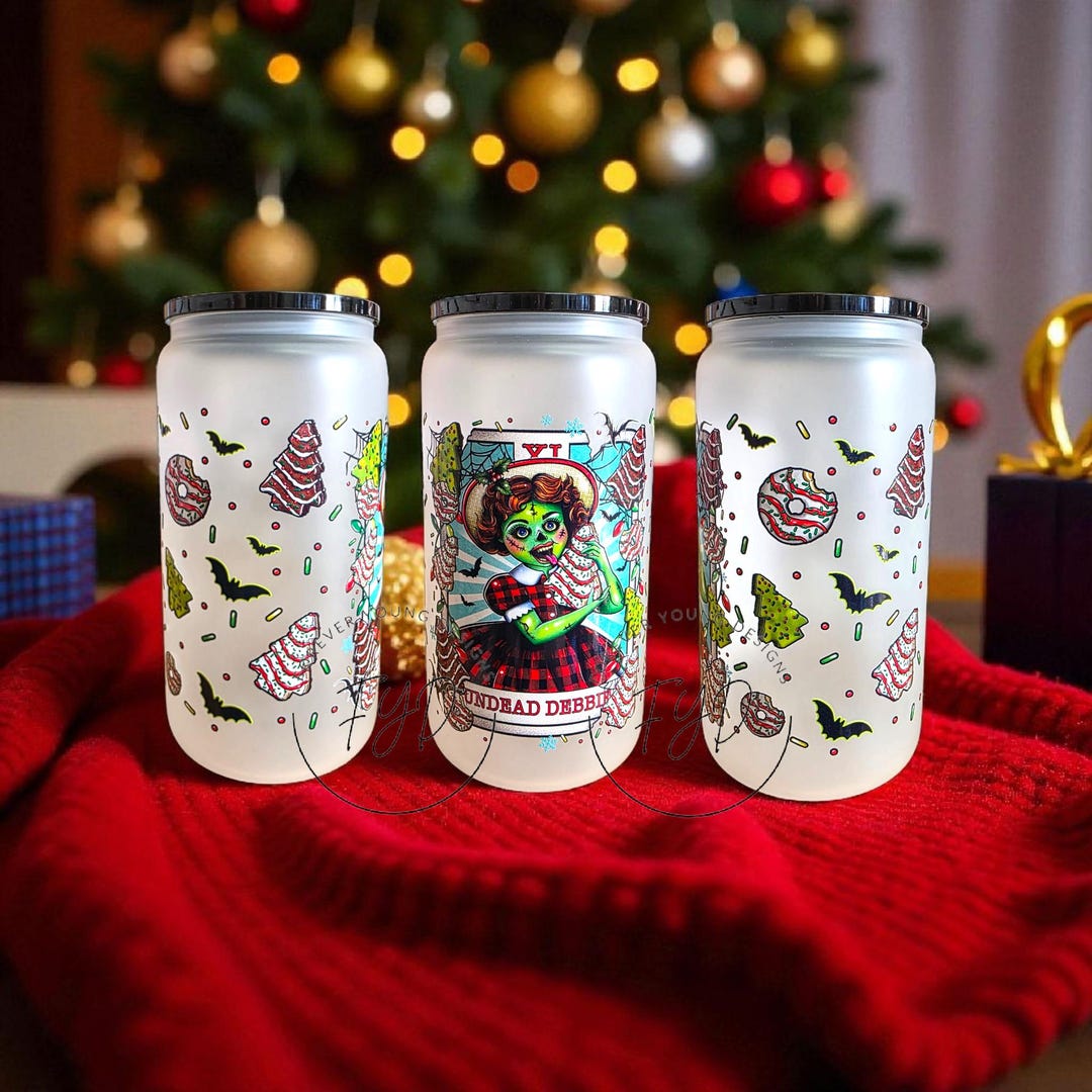 Christmas Zombie Frosted Glass Cup | 16oz | Forever Young Designs - Etsy