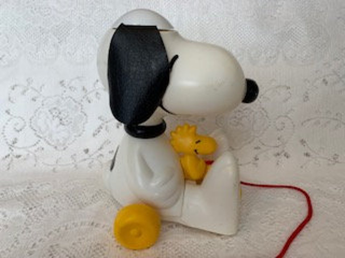 Vintage Snoopy Pull Toy W/ Woodstock – United Feature Syndicate 1980s ...