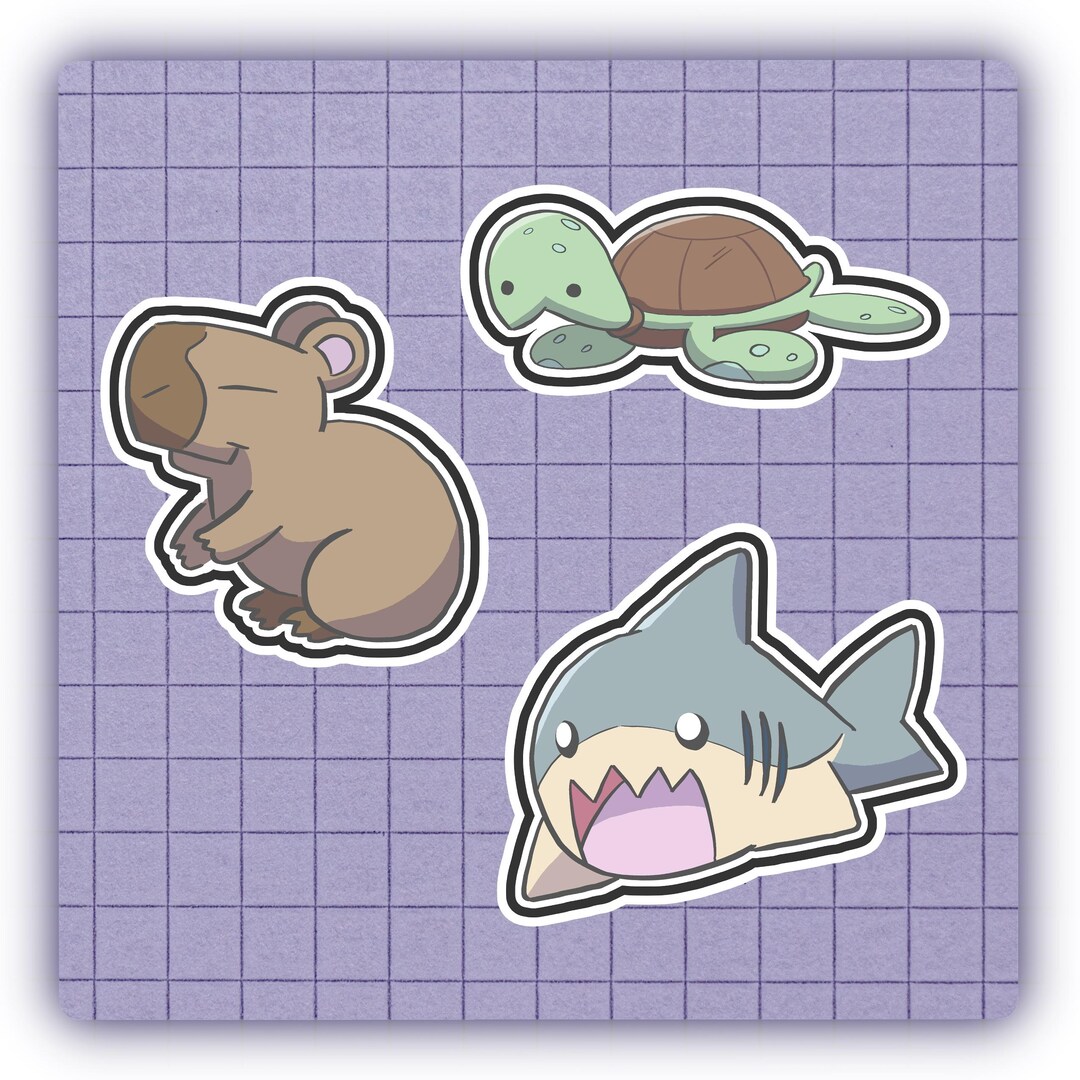 Chibi Animal Vinyl Stickers - Etsy