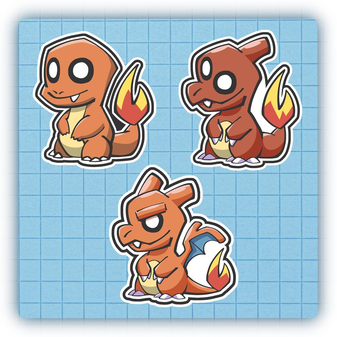 Pokemon Charmander Charmeleon Charizard Stickers - Etsy