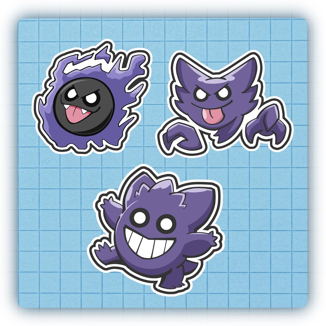 Pokemon Gastly Haunter Gengar Sticker - Etsy