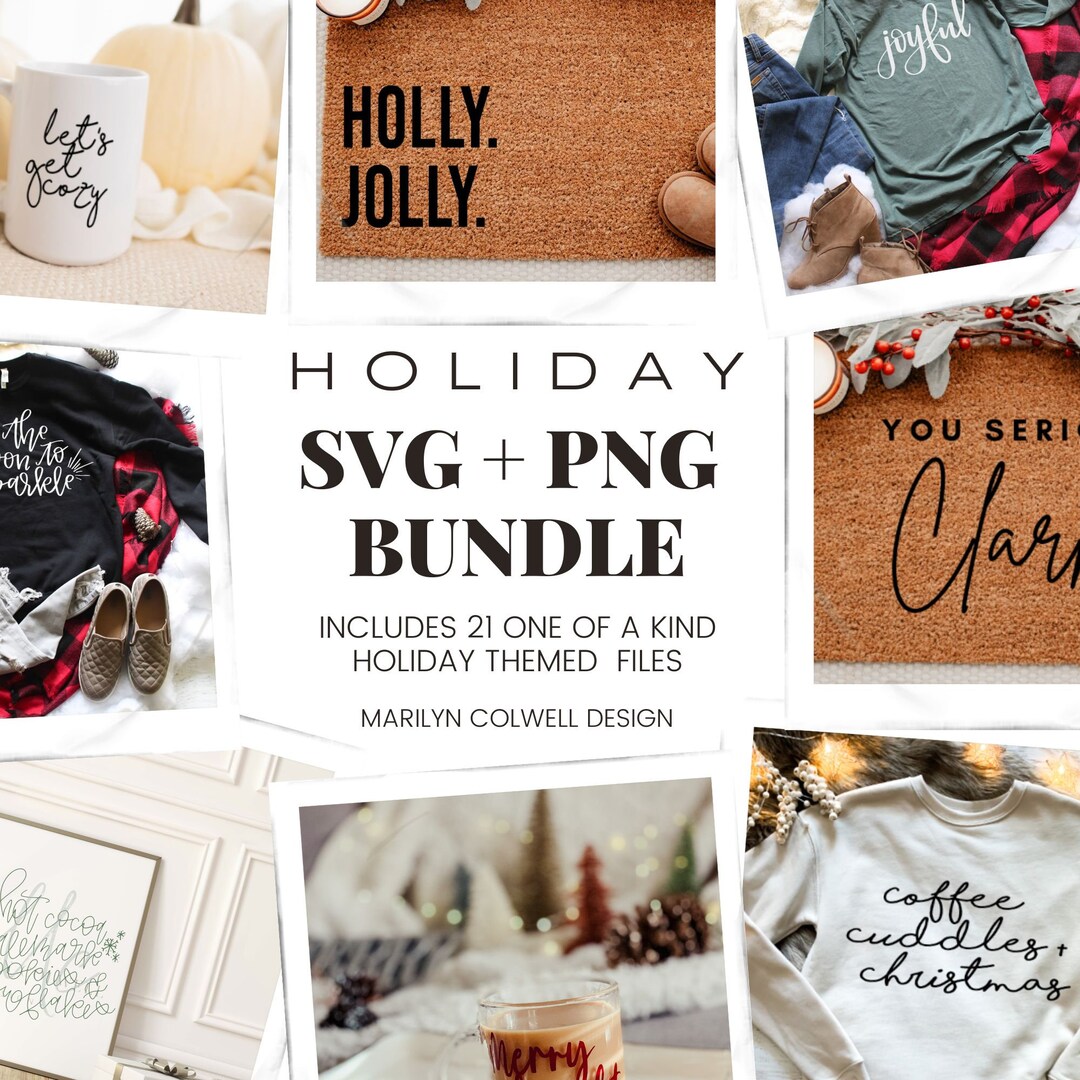 Holiday PNG SVG Bundle Instant Download Christmas Winter Clipart Cricut ...