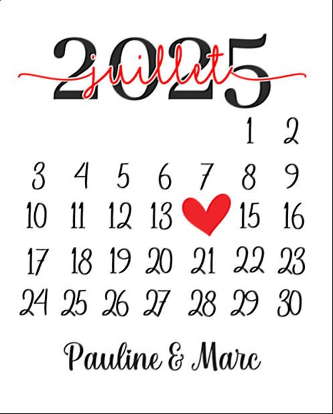 Important Date Stickers, Calendar to Personalize With First Names ...