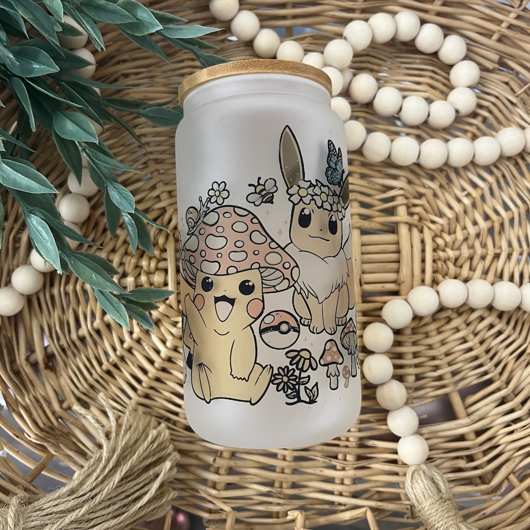 Pikachu and Eevee Glass Cup Pokemon Anime Glass Tumbler - Etsy Australia