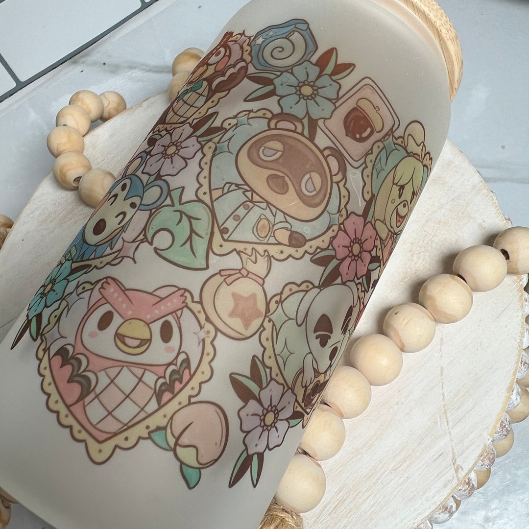 Animal Crossing New Horizon Villagers Glass Tumbler ACNH Reusable Glass ...