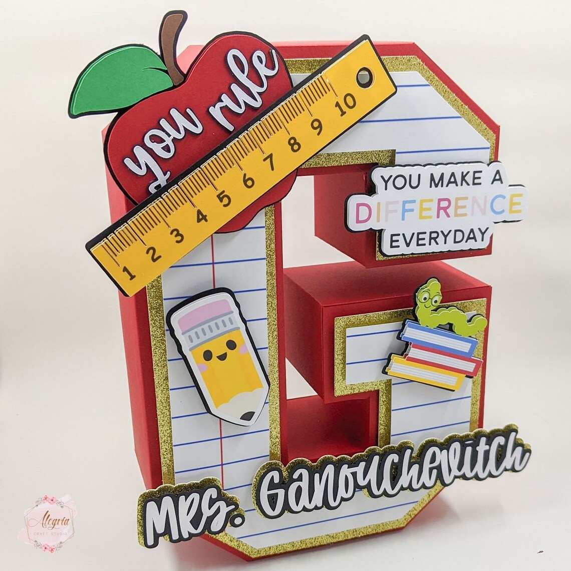 3D Letter Teacher Gift Teacher Appreciation Customized - Etsy