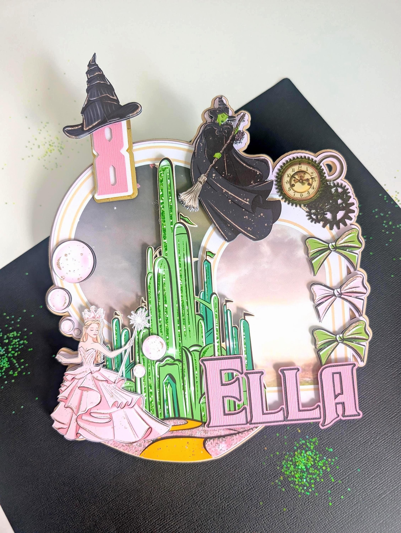 Wicked Themed Cake Topper, Elphaba & Glinda Birthday Decor, Broadway ...