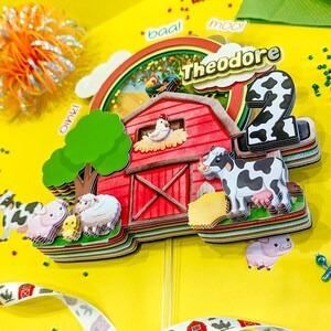 Cake Topper Farm Birthday, Old Macdonald Farm Decorations, Farm Animal ...