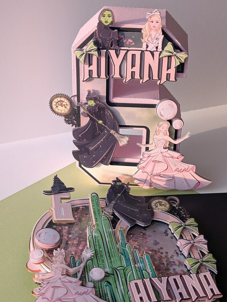 Wicked Themed Cake Topper, Elphaba & Glinda Birthday Decor, Broadway ...