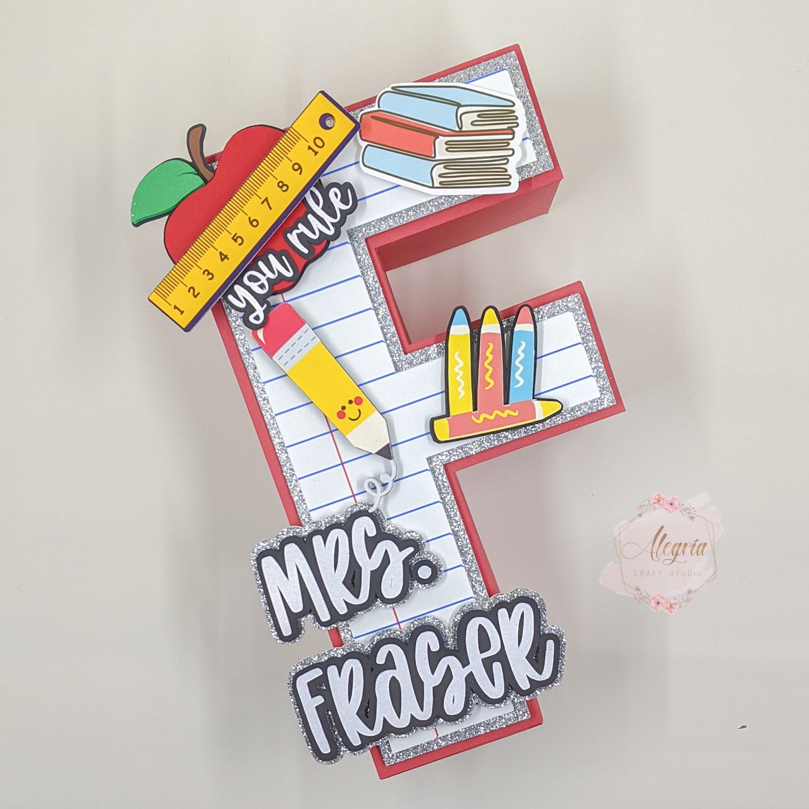 3D Letter Teacher Gift Teacher Appreciation Customized Letters End of ...