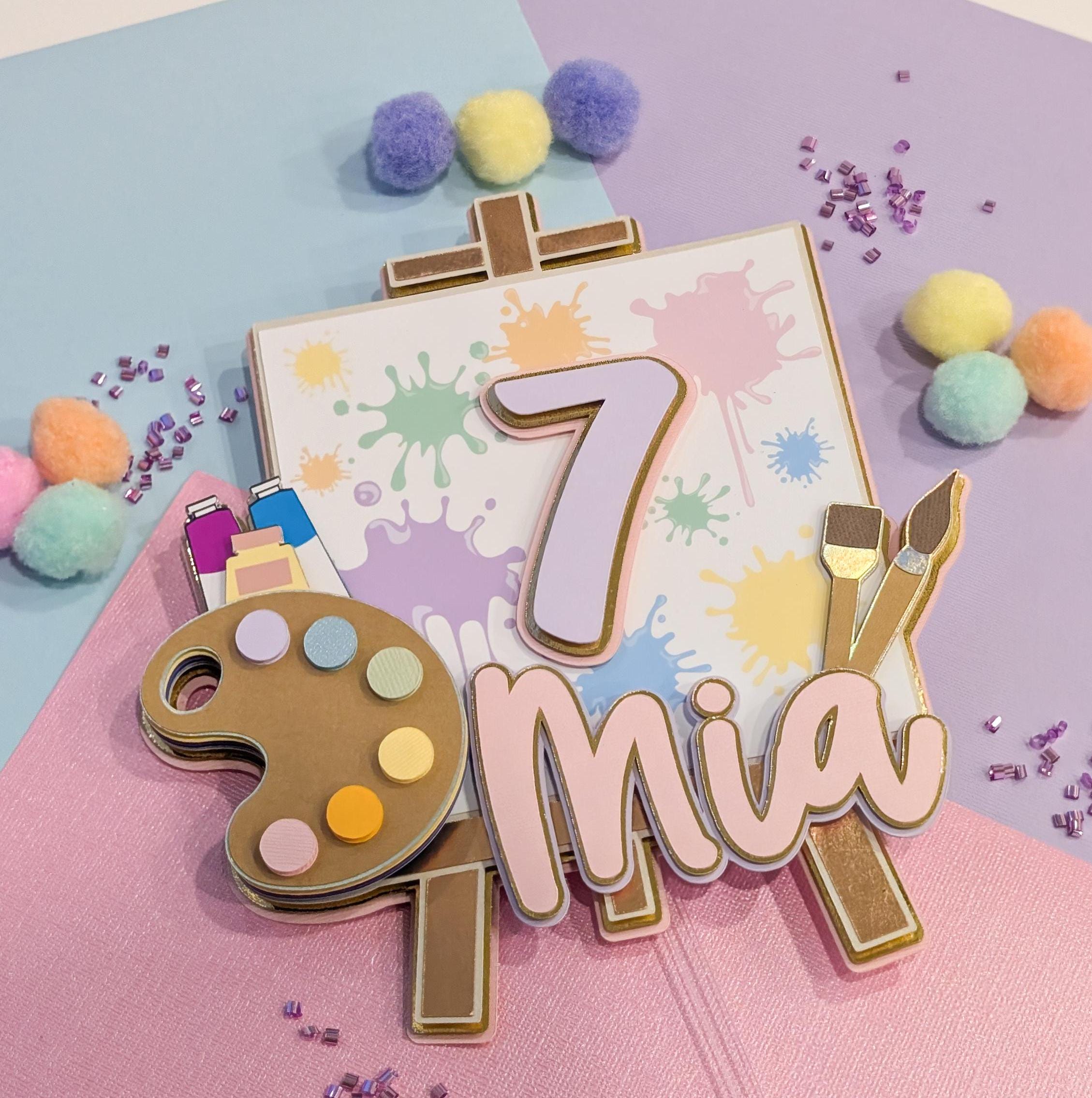 Artist Cake Topper, Art Paint Party, Painter Birthday, Art Easel Paint ...