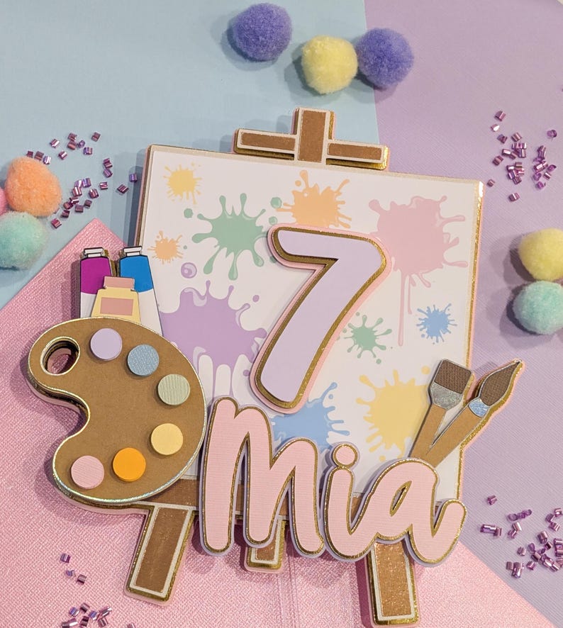 Artist Cake Topper, Art Paint Party, Painter Birthday, Art Easel Paint ...