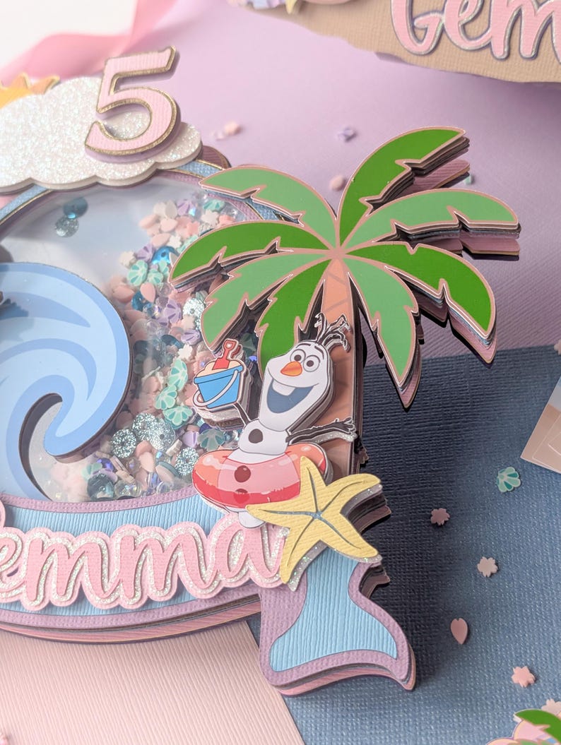 Summer Frozen Cake Topper, Elsa Olaf Anna Birthday Cake Decoration ...