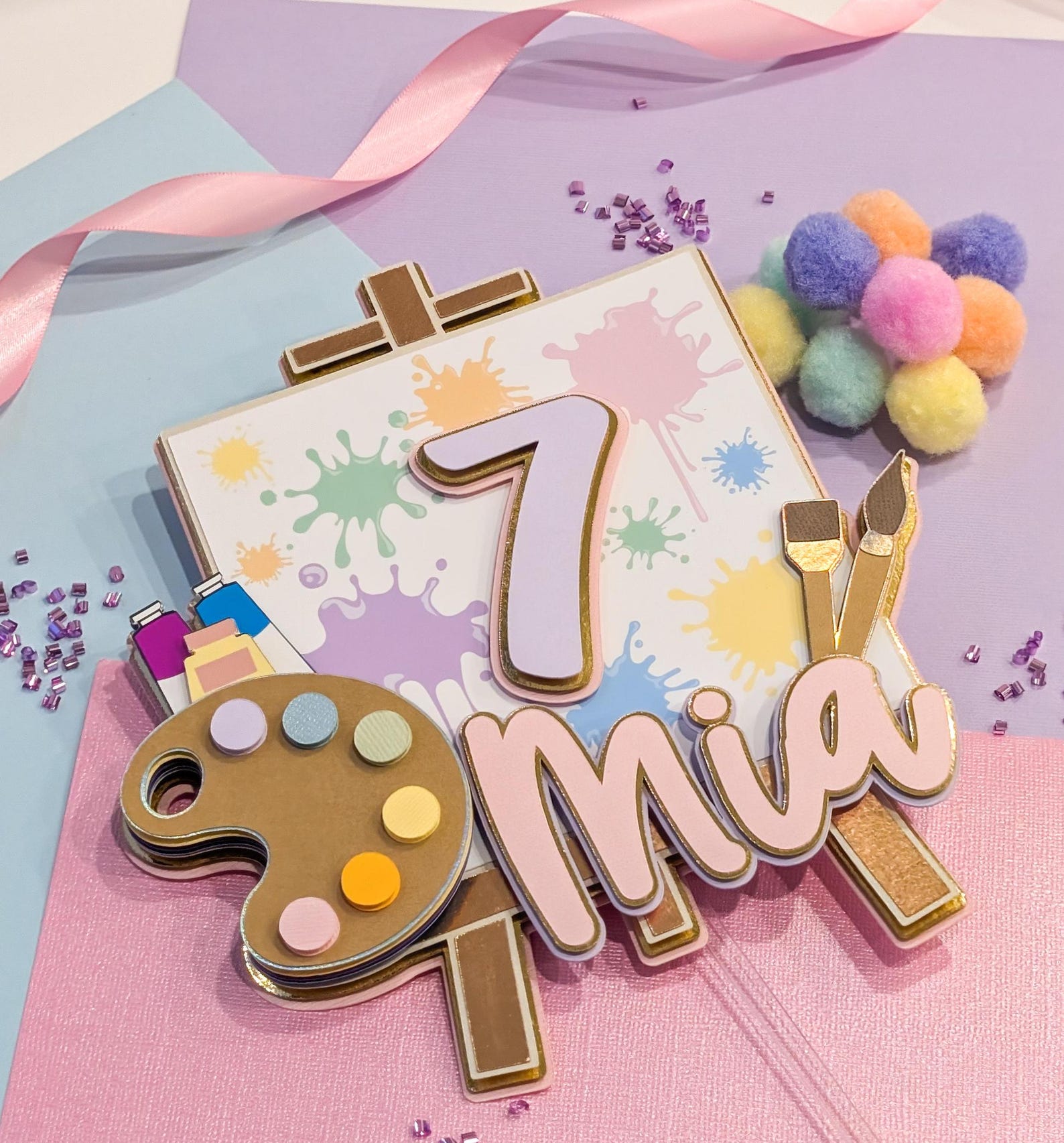 Artist Cake Topper, Art Paint Party, Painter Birthday, Art Easel Paint ...