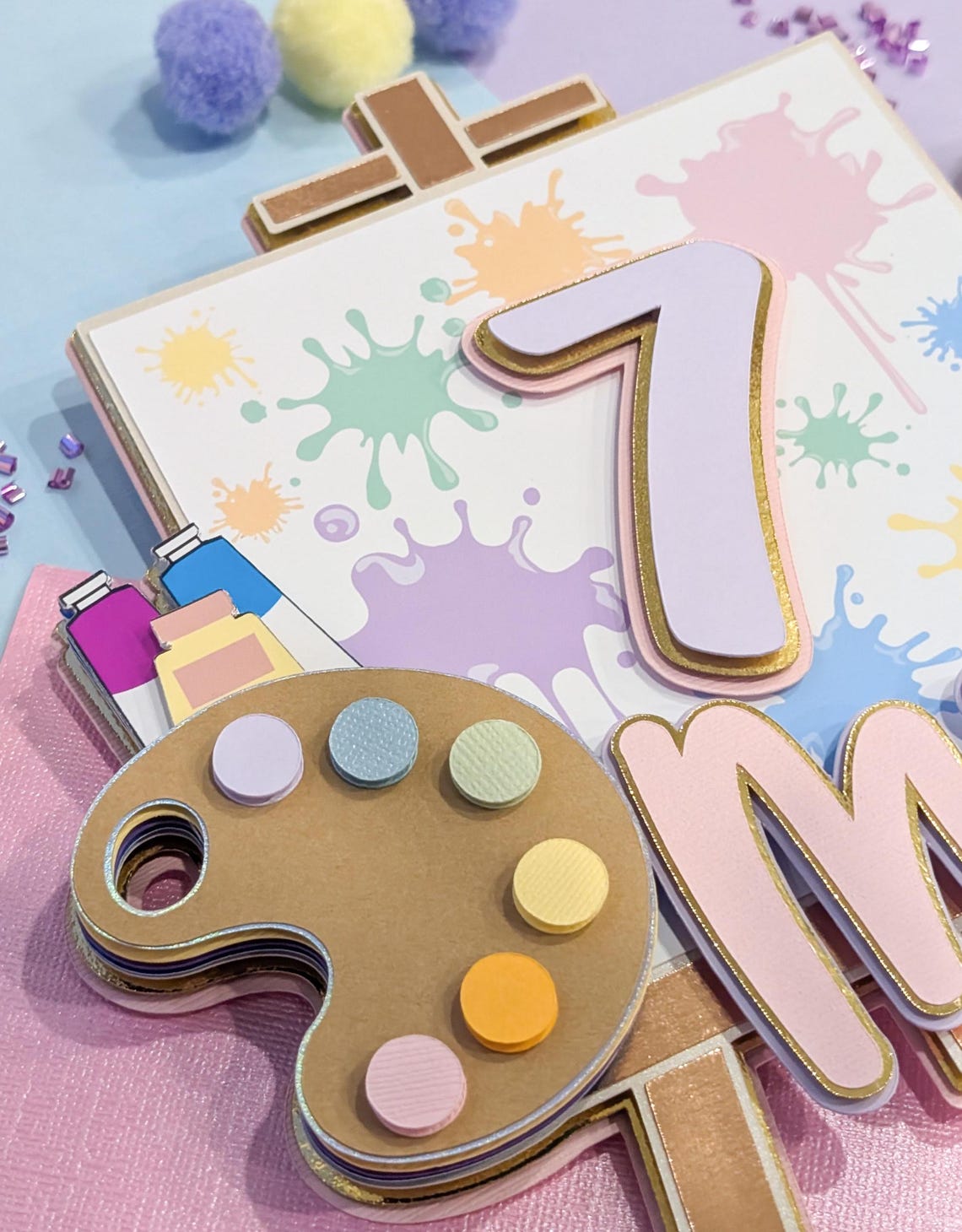 Artist Cake Topper, Art Paint Party, Painter Birthday, Art Easel Paint ...