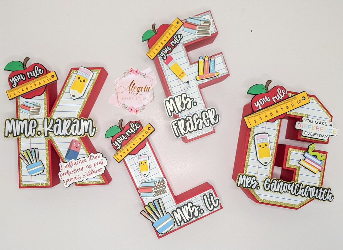 3D Letter Teacher Gift Teacher Appreciation Customized - Etsy