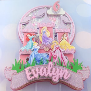 Cake Topper Princess Birthday Princess Decorations Pink Girl Party Pink ...