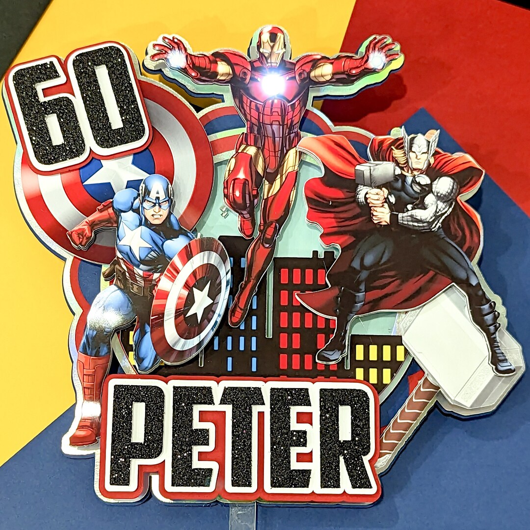 Cake Topper Super Hero Birthday Super Hero Decorations Boy - Etsy