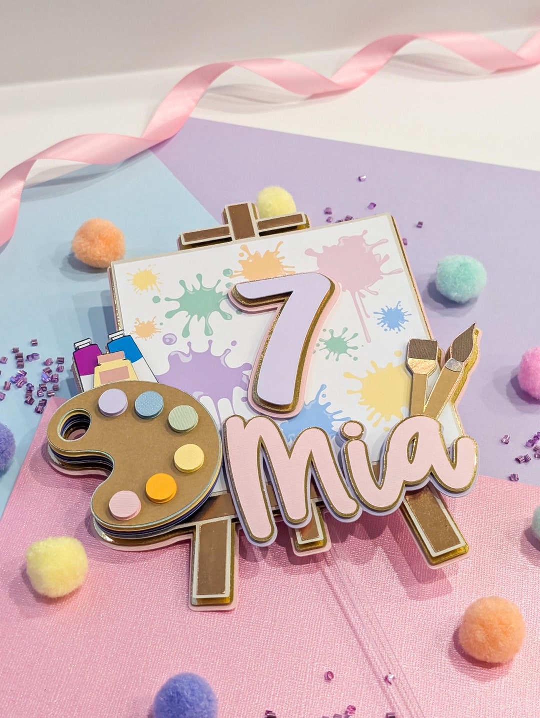 Artist Cake Topper, Art Paint Party, Painter Birthday, Art Easel Paint ...