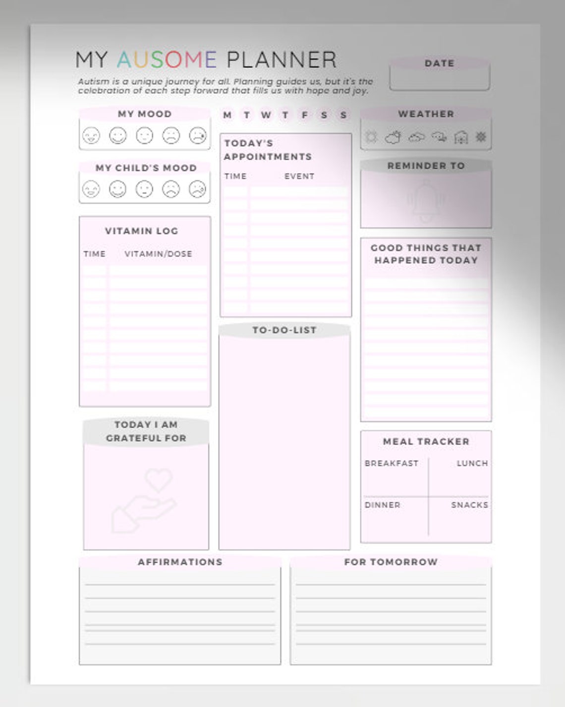 Daily Planner, Autism Planner Printable, To-do-list, To-do-list ...