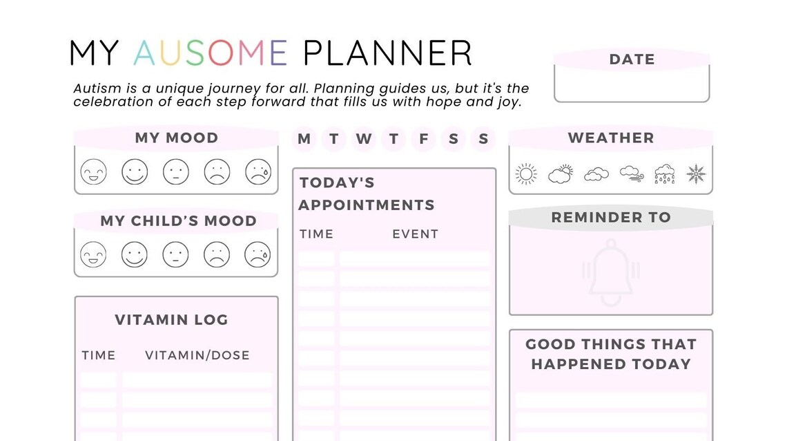 Daily Planner, Autism Planner Printable, To-do-list, To-do-list ...