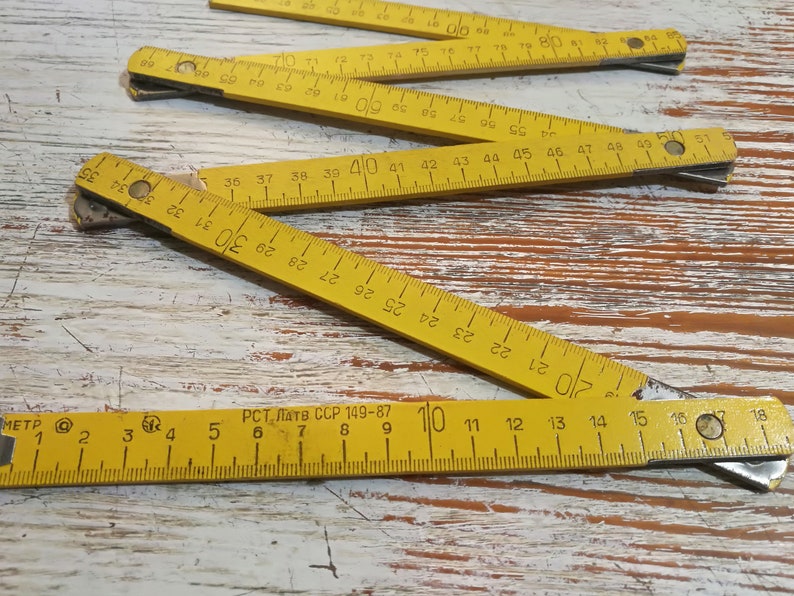 Vintage Folding Wooden Metre Wooden Ruler Collectible Meter - Etsy