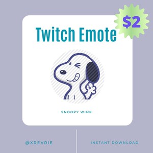 Snoopy Wink Emote for Twitch, Discord, Youtube, Kick, Etc. - Etsy