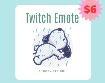 Snoopy Hype Cute Animated Emote for Twitch, Discord, Youtube, Kick, Etc ...