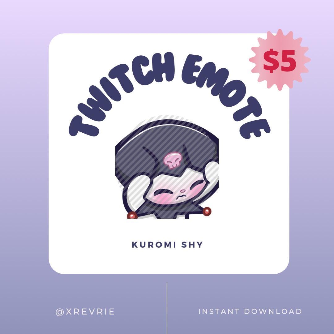KUR0 Shy Cute Static Anime Kawaii Cat Emote for Twitch, Discord ...