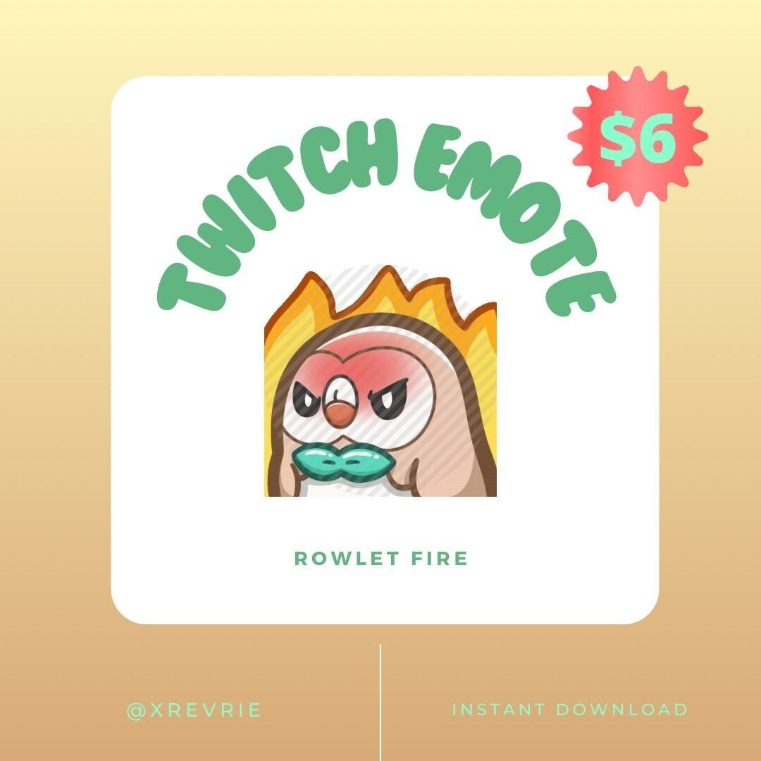 Rowlet Angry on Fire Pokemon Anime Kawaii Animated Emote for Twitch ...