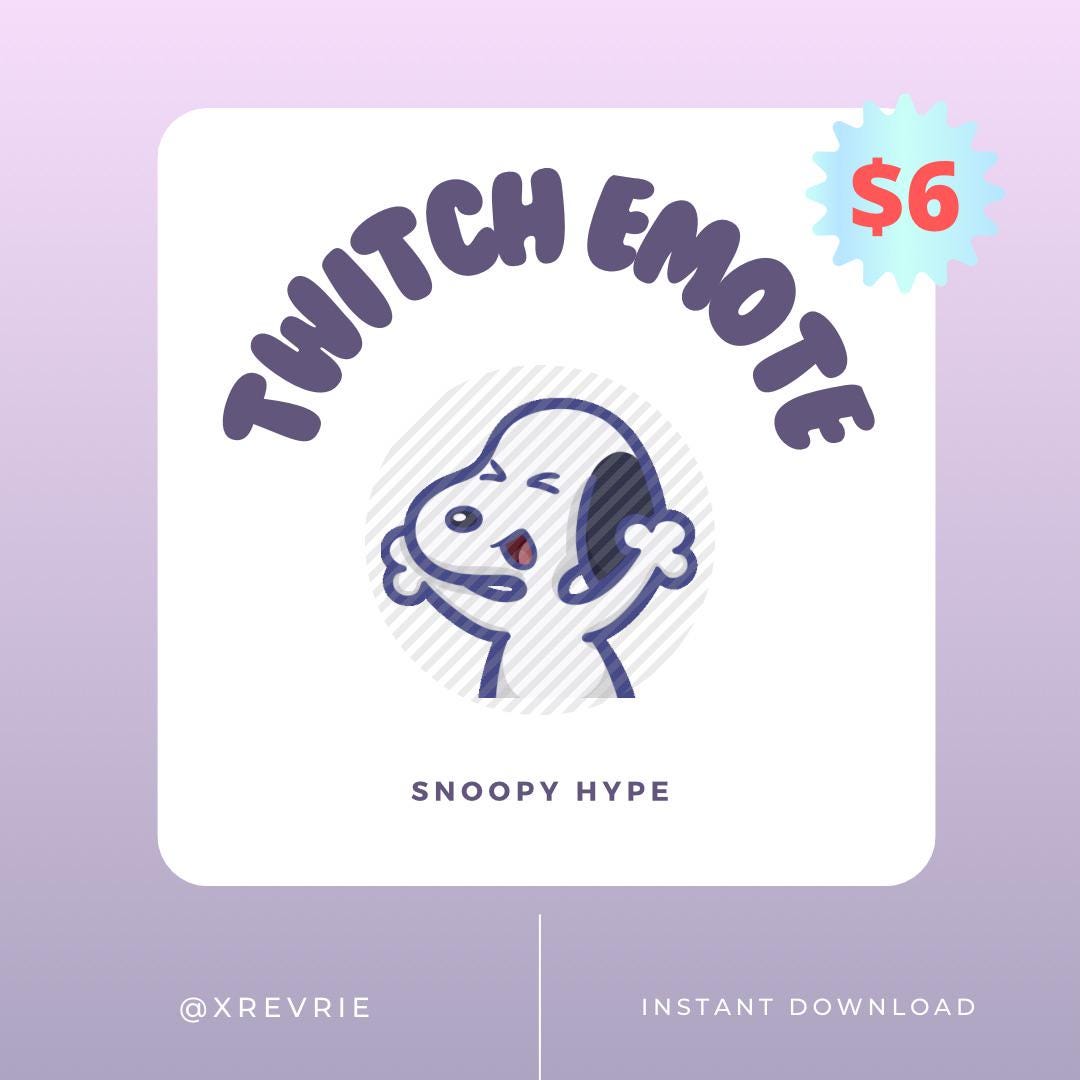 Snoøpy Hype Cute Animated Emote for Twitch, Discord, Youtube, Kick, Etc ...