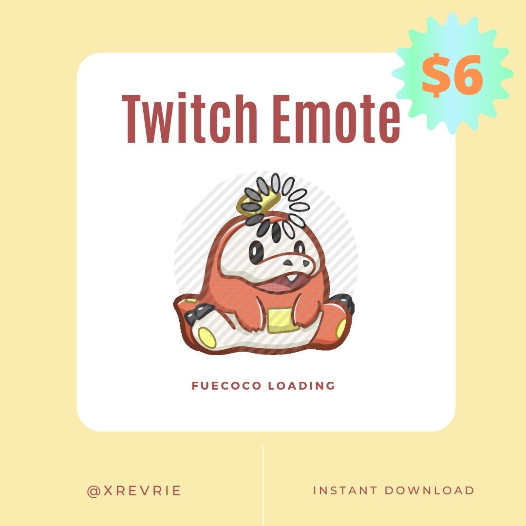 Fuecoco Loading Animated Emote for Twitch, Discord, Youtube, Etc. - Etsy