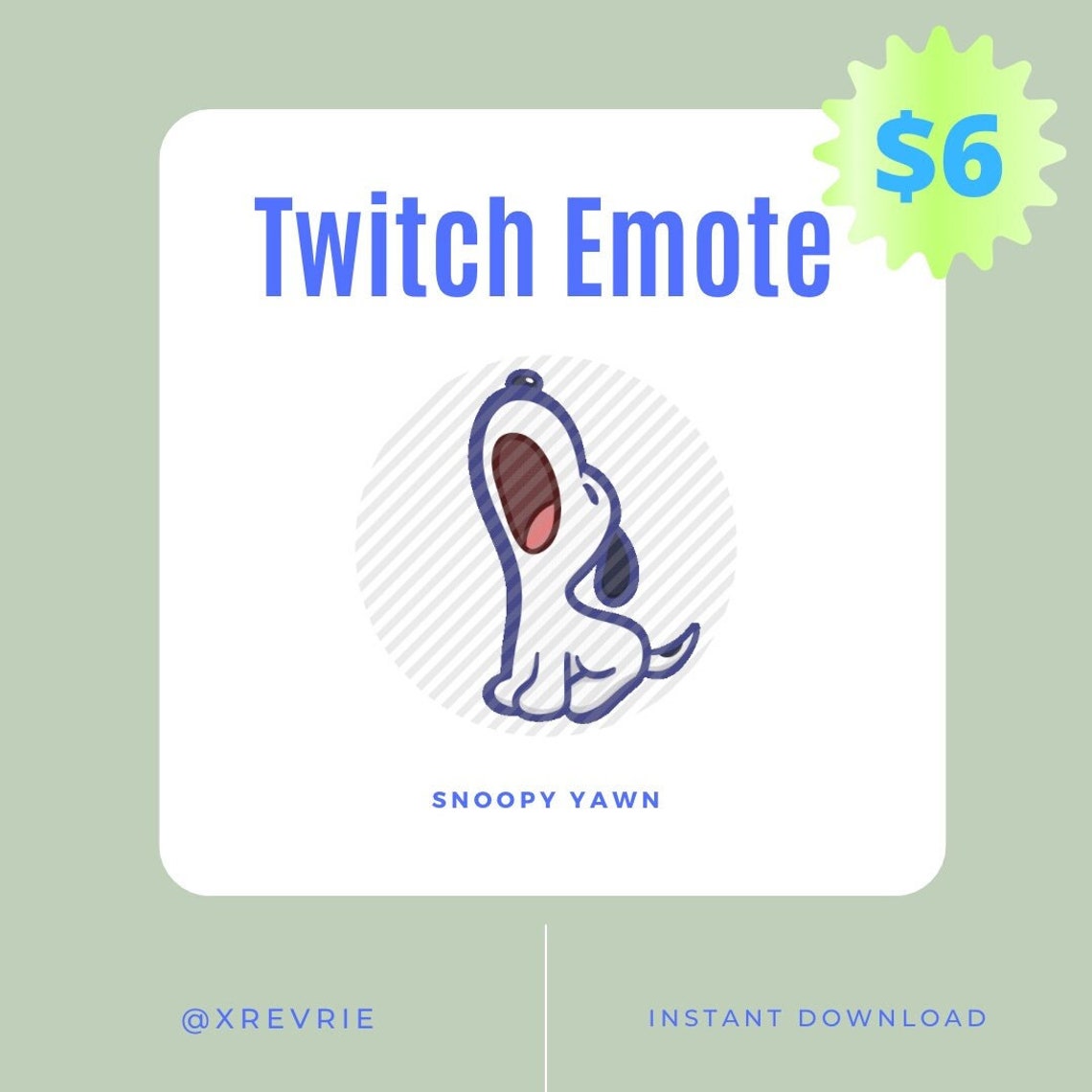 Snoøpy Yawn Sleepy Animated Emote for Twitch, Discord, Youtube, Kick ...